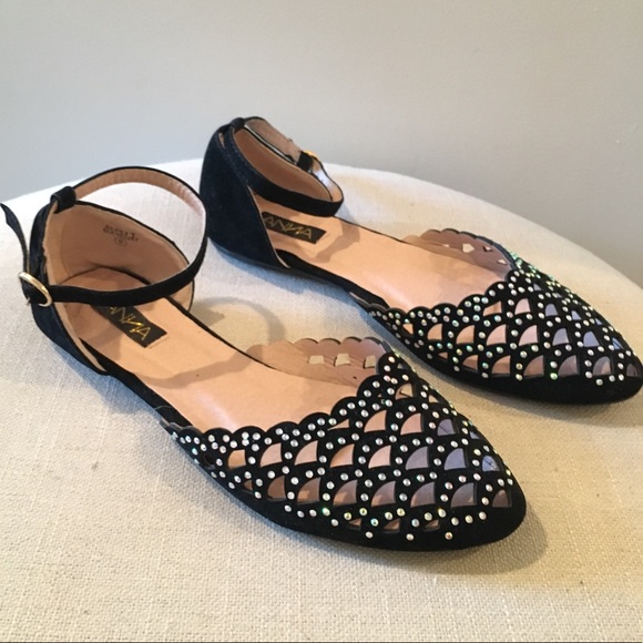 Shoes | Anna Multi Color Rhinestone Flats | Poshmark